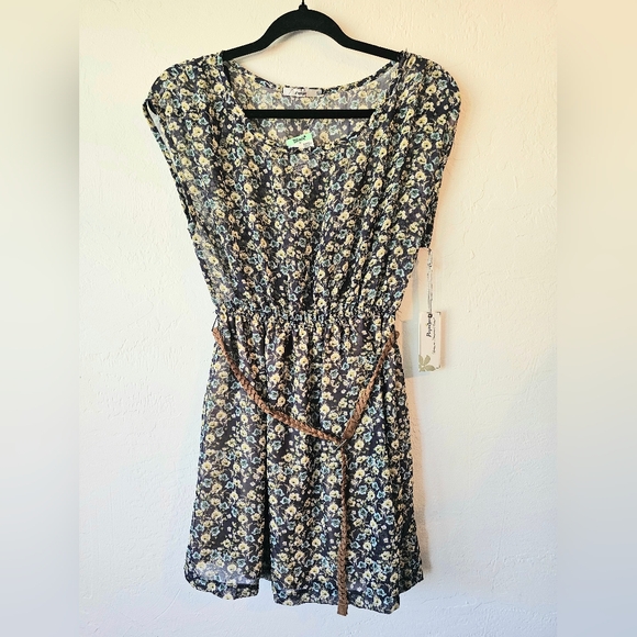 Papaya | Dresses | Nwt Papaya Blue Floral Print Dress With Cream And ...